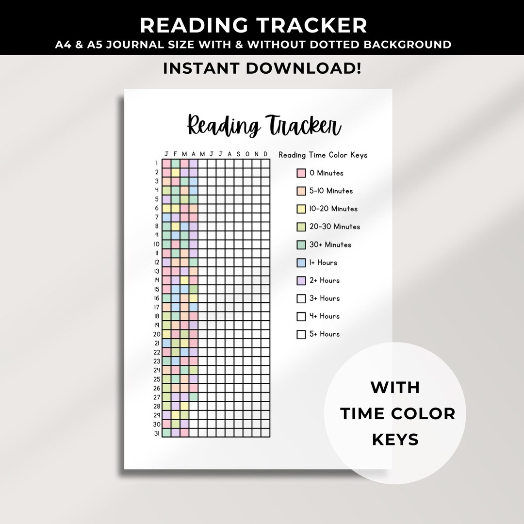 Reading Tracker With Time Keys - Digital Download - Printable Reading ...