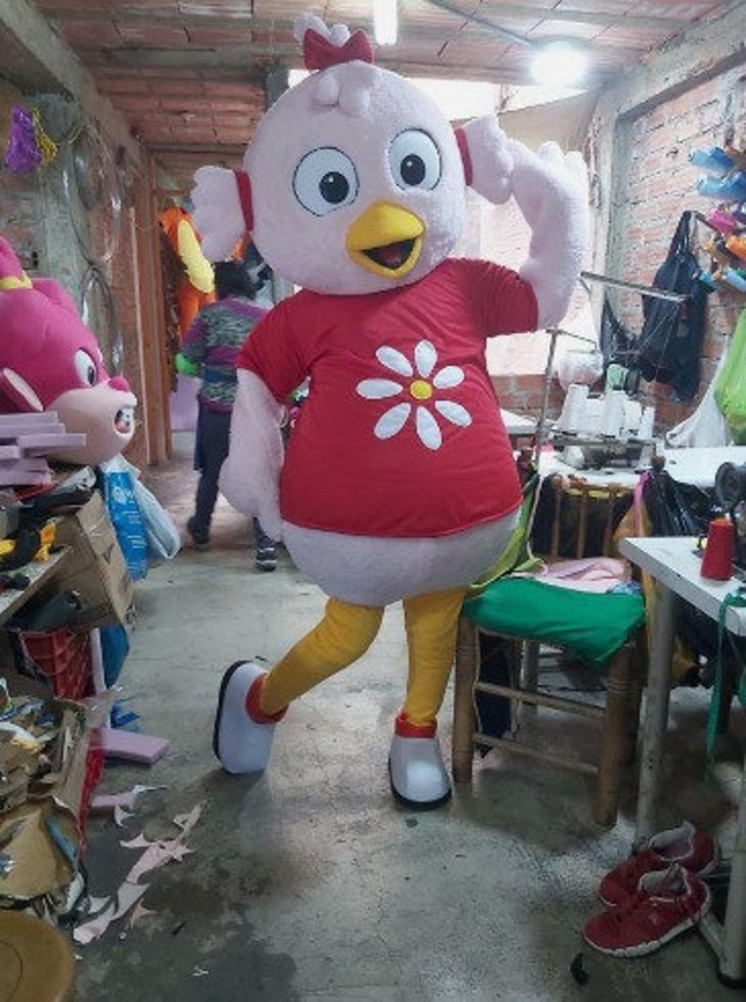 Pink Duck Animal Suit Mascot Costumes Party Event Botarga Birthday ...
