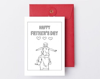 PRINTABLE Father's Day Coloring Card Father's Day Card Color Your Own ...