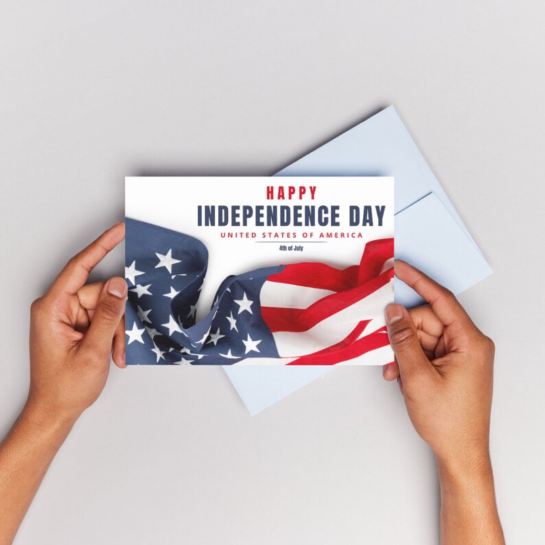Happy 4th of July Card, Printable Card, Fourth of July, Independence ...