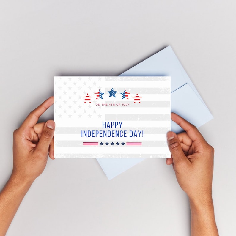 Happy 4th of July Card, Printable Card, Fourth of July, Independence ...