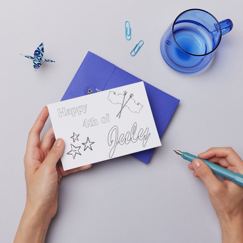 Happy 4th of July Card, Printable Card, Fourth of July, Independence ...