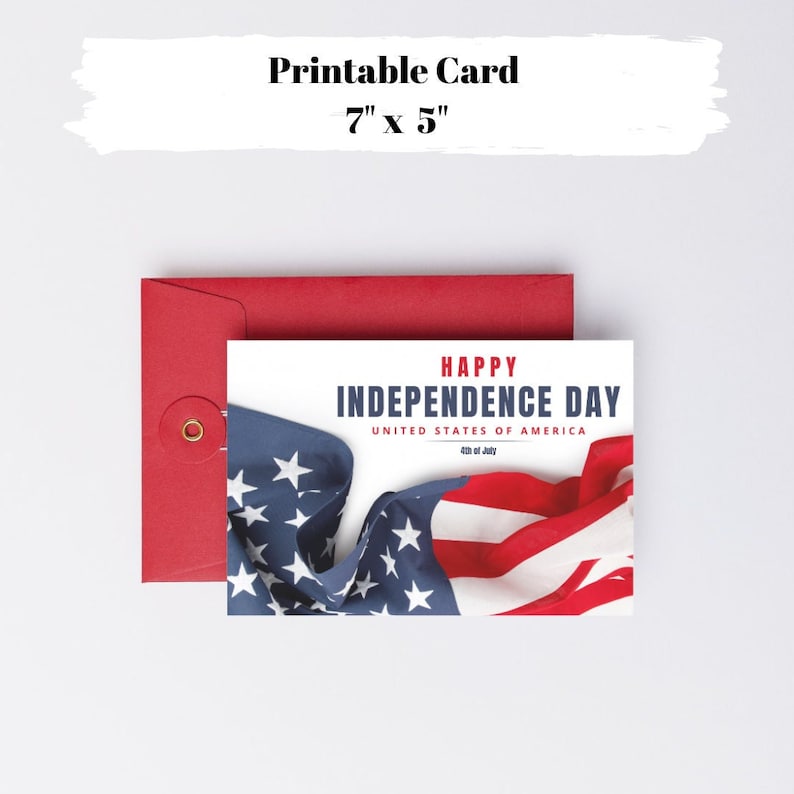 Happy 4th of July Card, Printable Card, Fourth of July, Independence ...