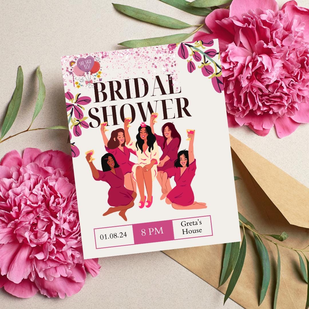 Customizable Digital Bridal Shower Invitation | Elegant & Personalized ...