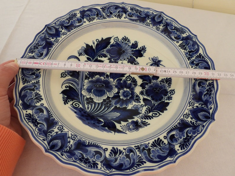 Antique Wall Plate Delft Blue Zenith Gouda 1749 Vintage Rarity Blue and ...