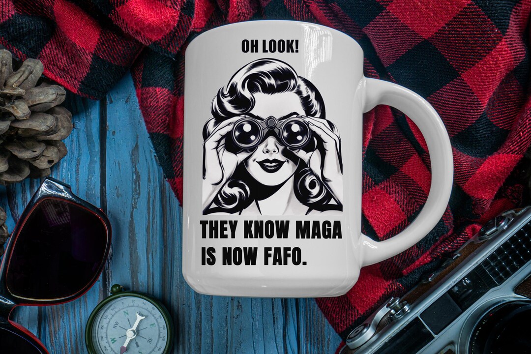 MAGA FAFO Retro Pinup Coffee Cup, Conservative Sarcasm, 15oz Ceramic ...