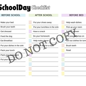 Editable Schoolday Checklist, Printable, Digital, Homeschool Planner ...