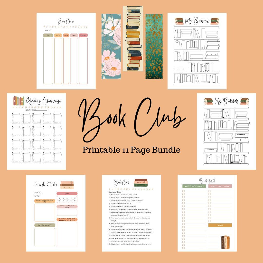Book Club Discussion Bundle | Download PDF Printable, Booktok, Bookclub ...