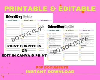 Editable Homeschool Checklist, Printable, Digital, Homeschool Planner ...