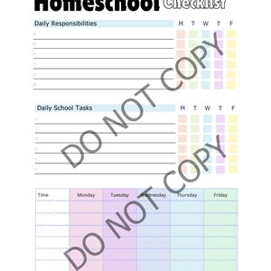 Editable Homeschool Checklist, Printable, Digital, Homeschool Planner ...