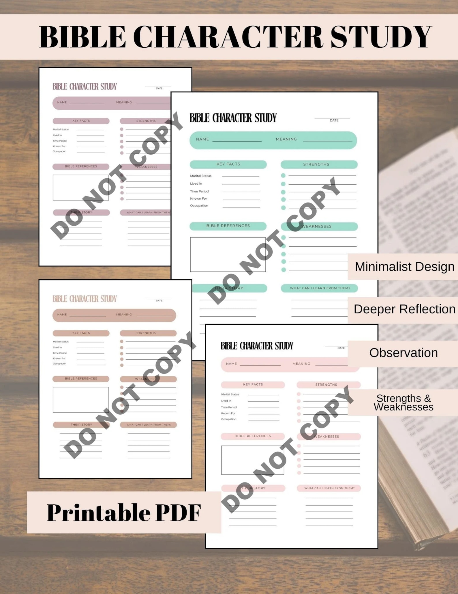Bible Character Study Printable, Bible Study Printables, Christian ...
