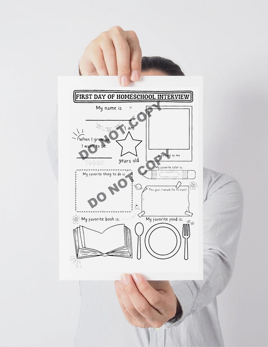 First Day of Homeschool Interview, Printable, Journal Page, Preschool ...