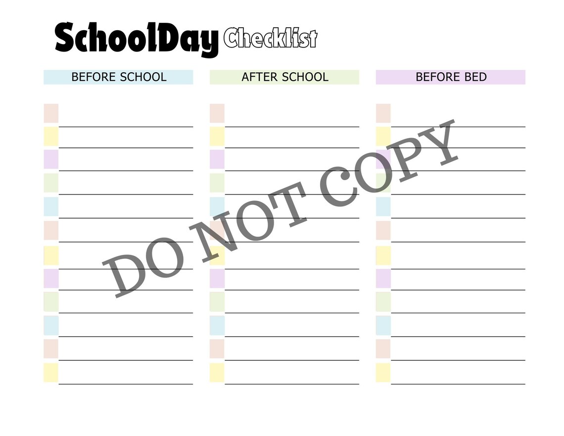 Editable Schoolday Checklist, Printable, Digital, Homeschool Planner ...