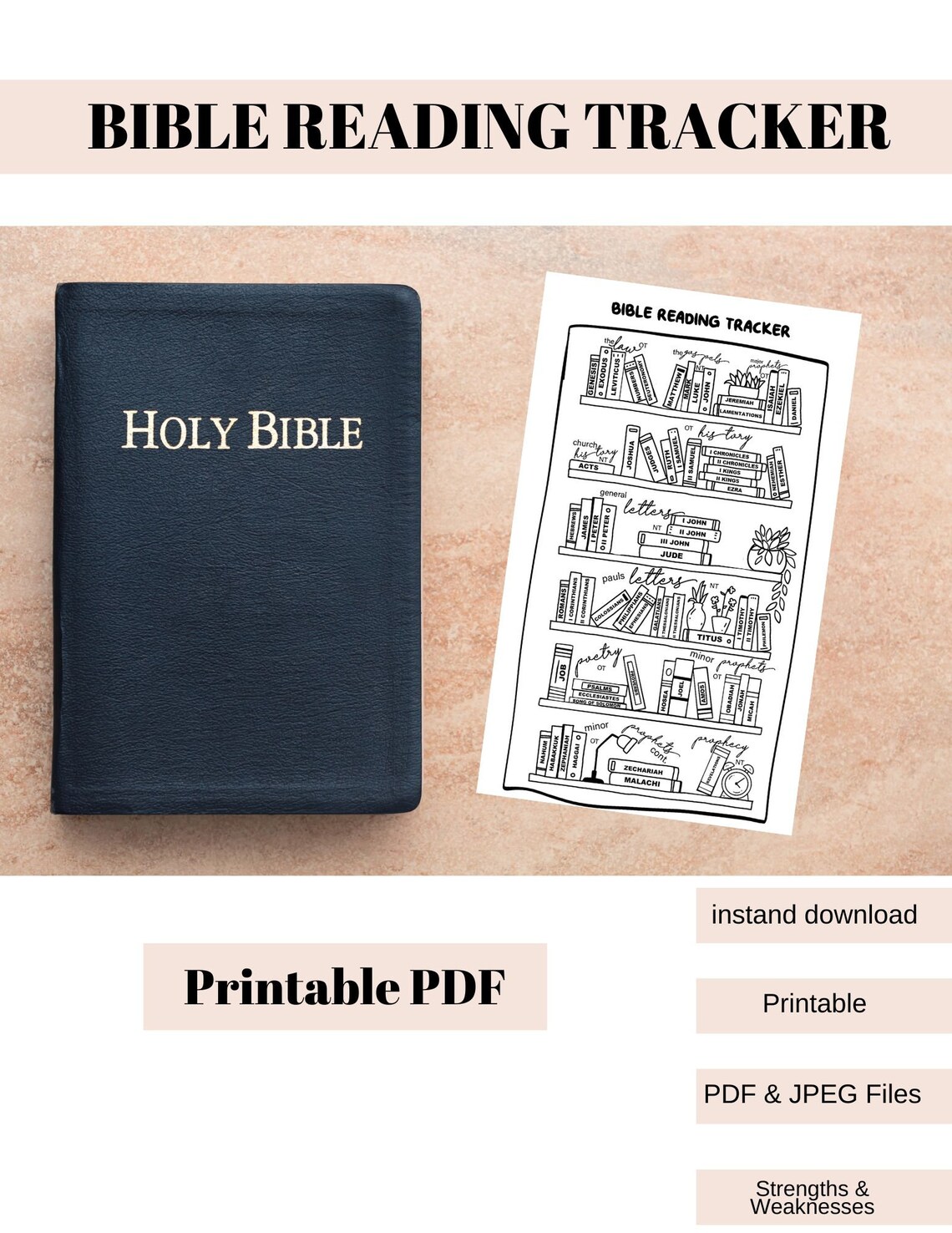 Bible Book Tracker Printable, Bible Reading Tracker Printable ...