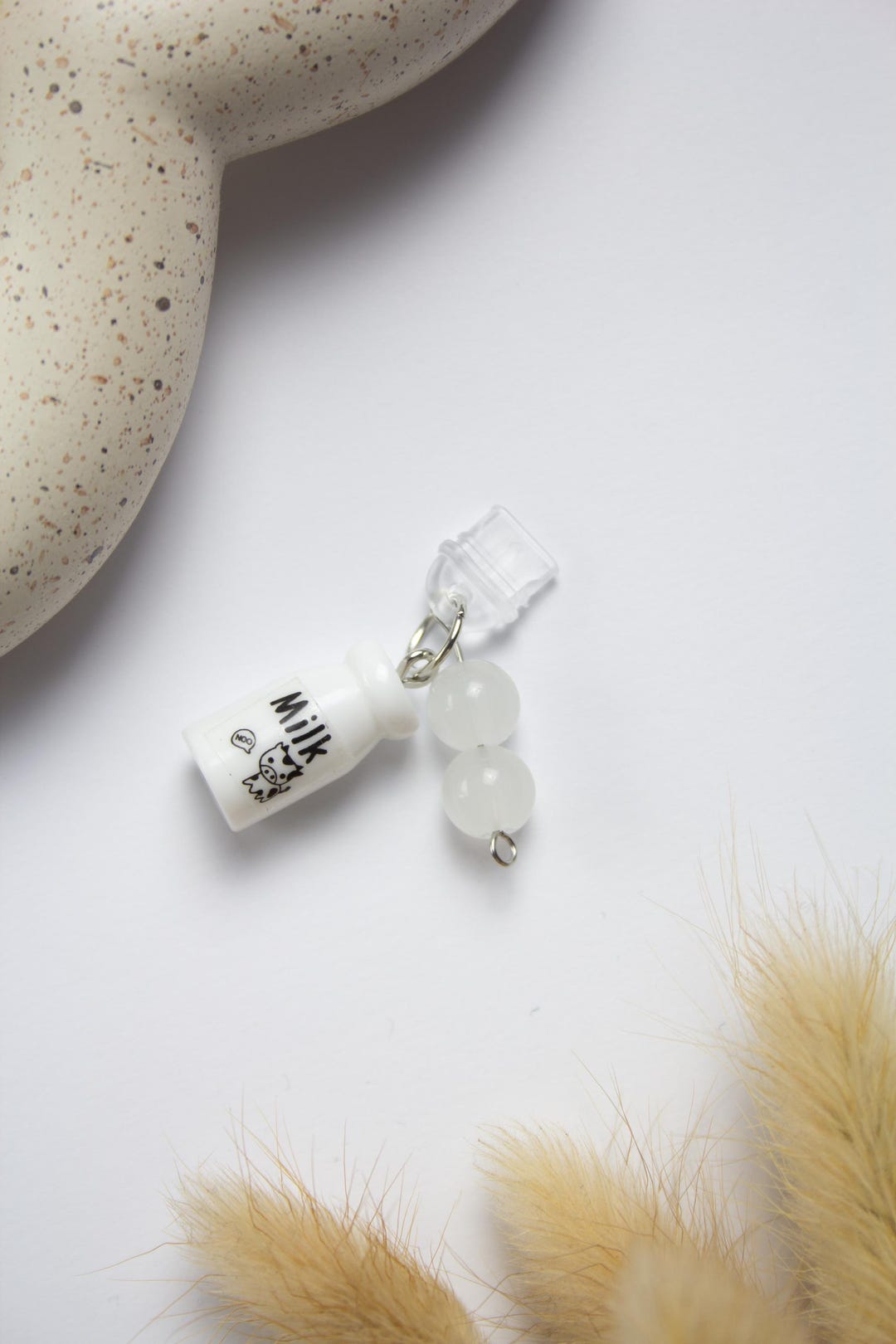 Milk Bottle USB-C Dust Plug Cute Gifts Charms Handmade Beaded Charms ...