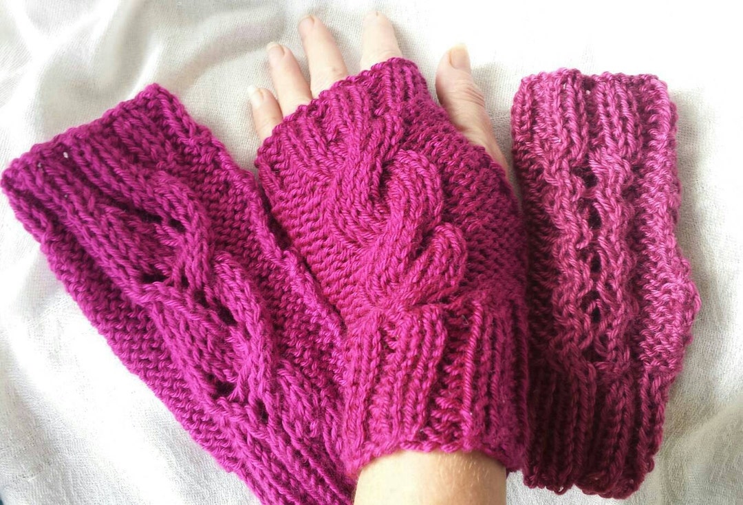 Knitting Pattern Wristers With Cables Three Sizes and Three Variations ...