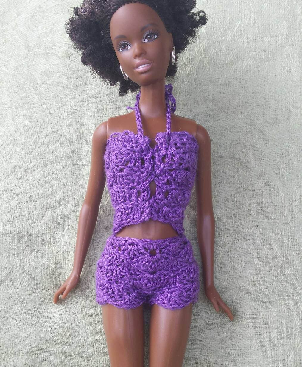 Fashion Doll Crochet Pattern Diamond Shell Wardrobe Dress Top Shorts Sweater Pdf Download With