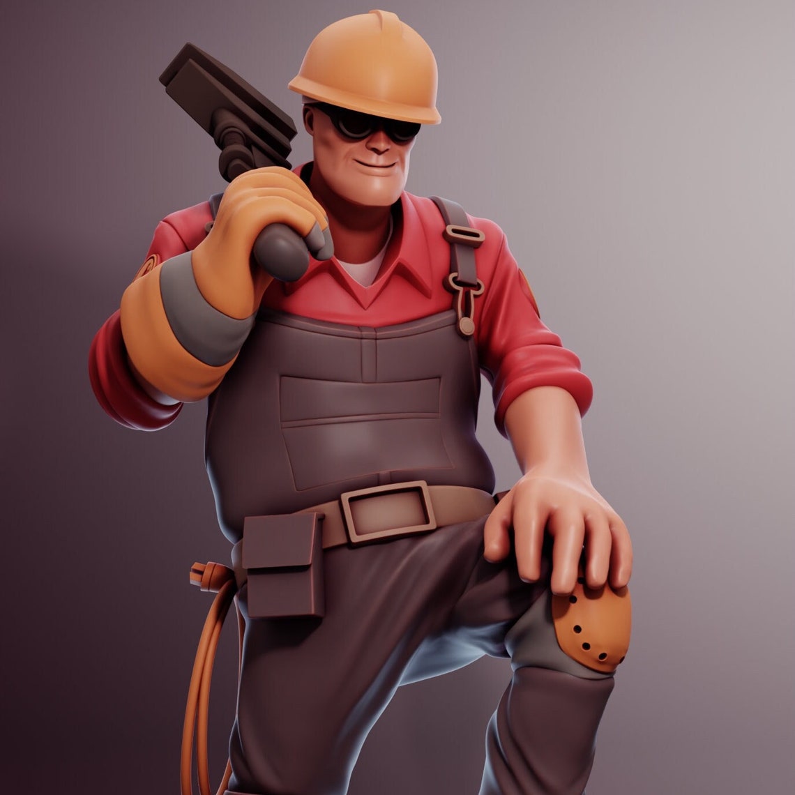 3D Printed Team Fortress 2 Engineer Figurine - Etsy