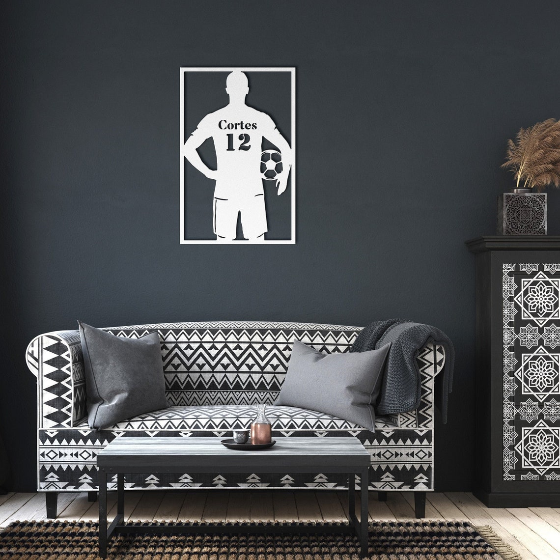 Mens Soccer Metal Wall Art, Personalized Soccer Player Decor, Die Cut ...
