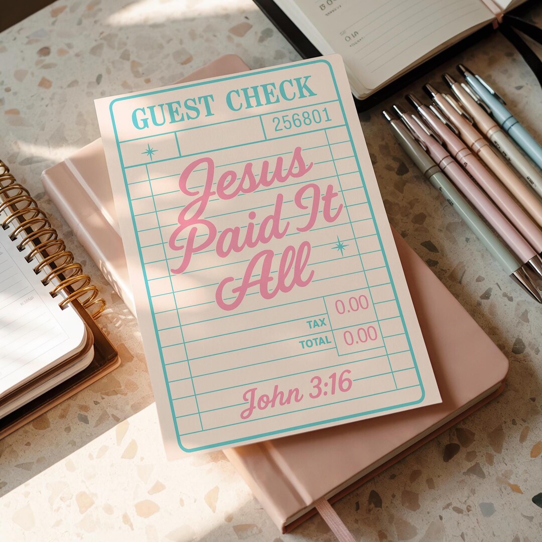 Jesus Paid It All Poster- Cool Stuff Christian Artwork- Baptism Gift ...