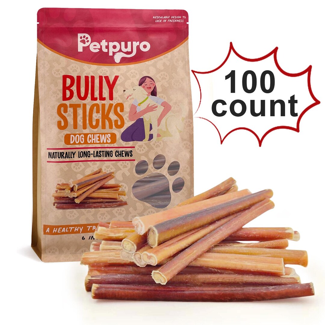 6-inch USA Bully Sticks: Long Lasting ,natural Grass-fed Beef ,odor ...