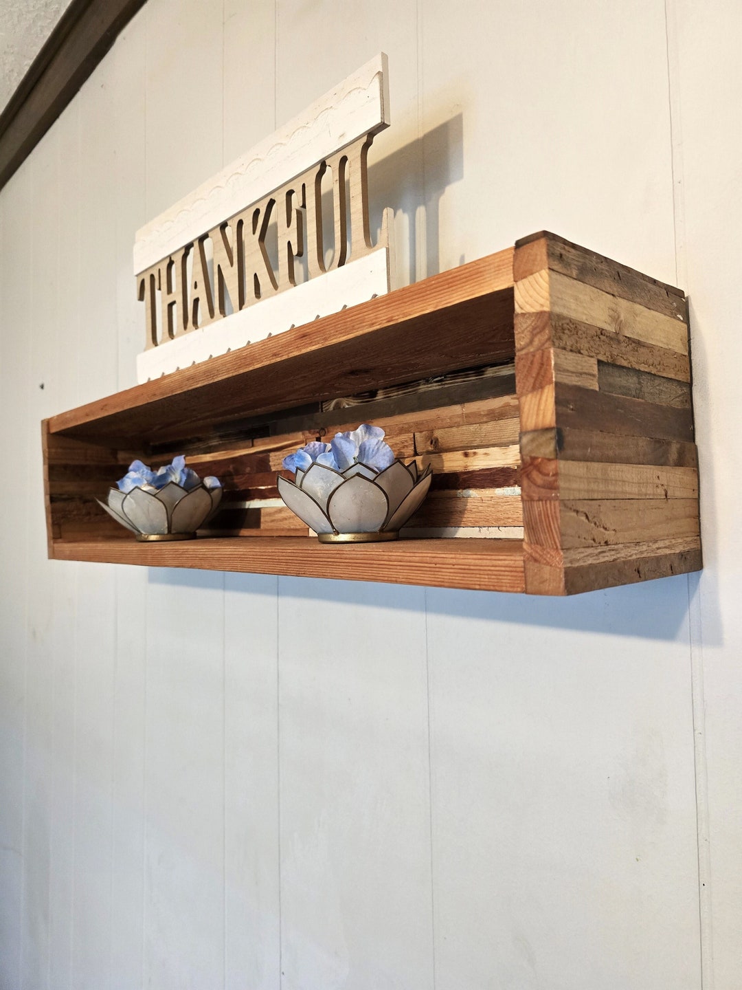 Handmade Reclaimed Wood Floating Box Shelf Bathroom Wall Floating Box ...