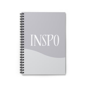INSPO Minimalist Design Grey Spiral Notebook - 118 Ruled Line Blank ...