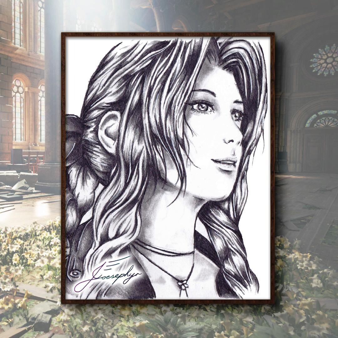 Fanart Print Aerith Final Fantasy VII COLOR - Etsy