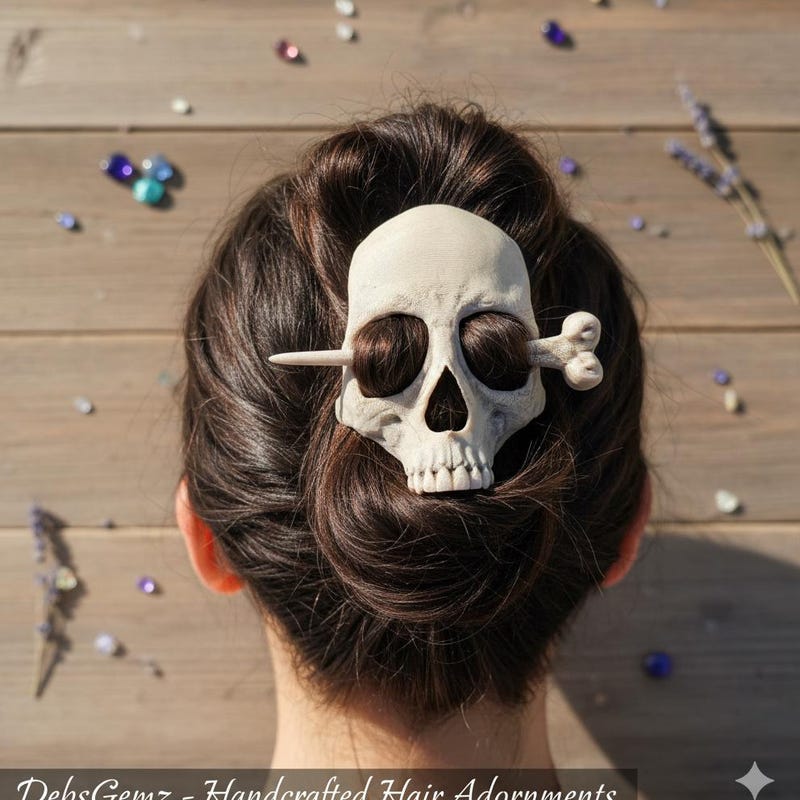 Gothic Skull Hair Clip - Etsy