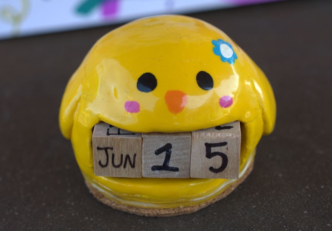 Clay, Mini Calendars, Home Made, Cartoon Animals. - Etsy