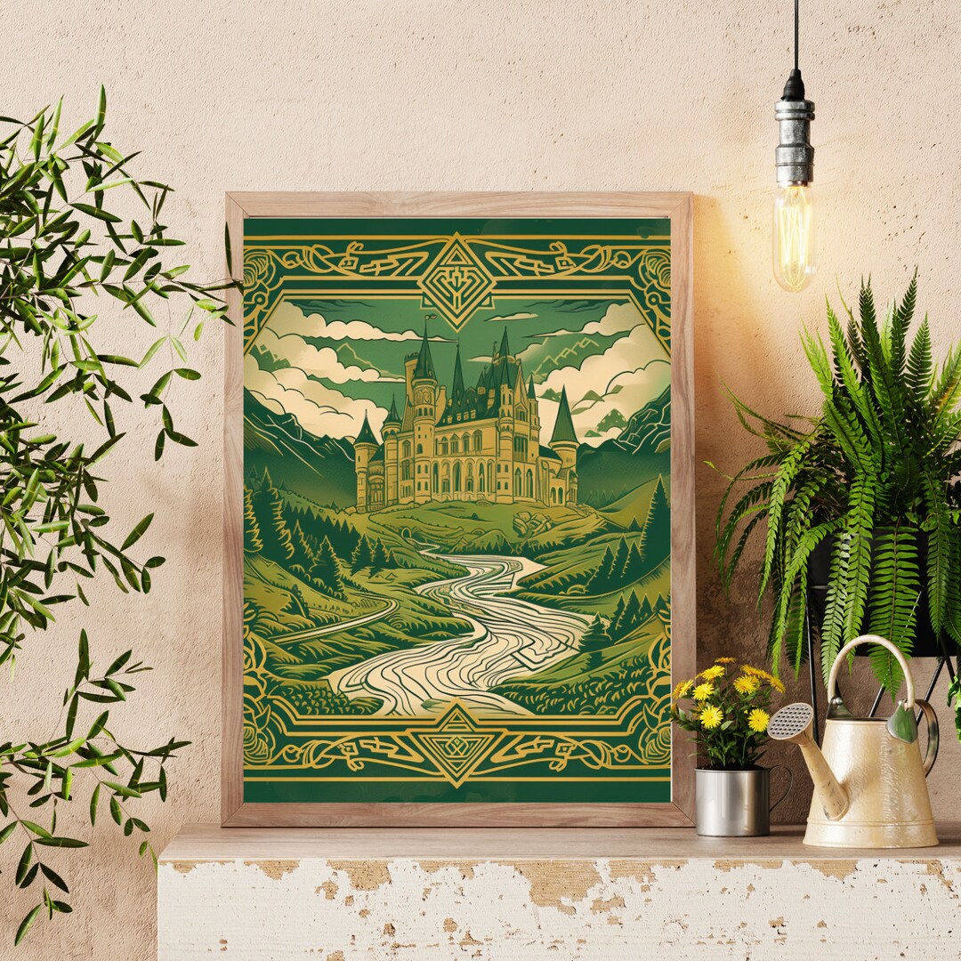 Digital Abstract Hyrule Castle From the Legend of Zelda in Printable ...