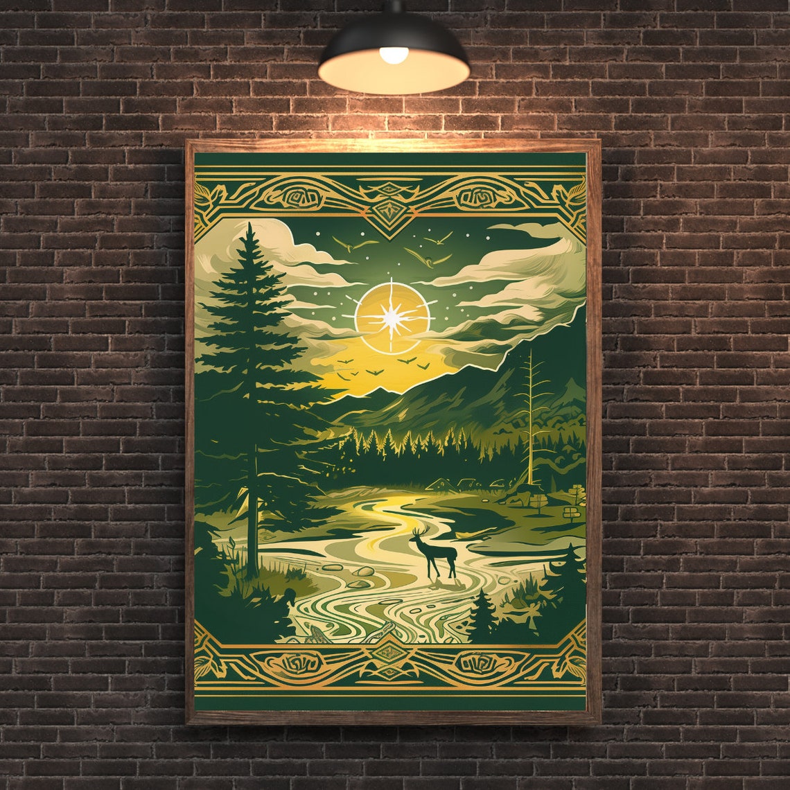 Skyrim Village in Digital Printable Poster Abstract Riften of Tamriel ...