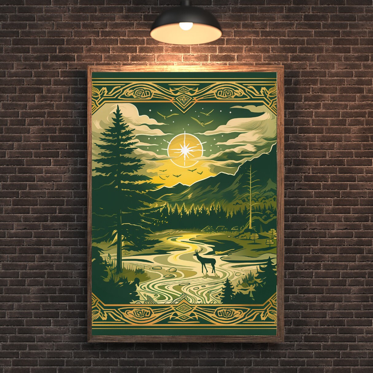 Skyrim Village in Digital Printable Poster Abstract Riften of Tamriel ...