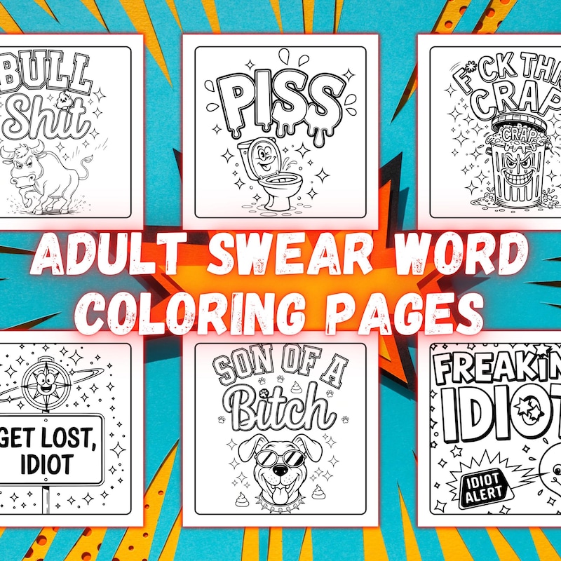 Swear Word Coloring Pages - Etsy