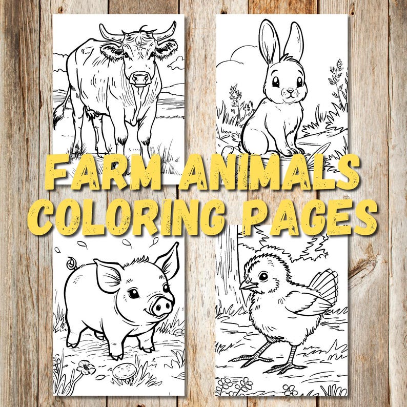 15 Farm Animals Coloring Pages, Printable Coloring Sheets, Homestead ...