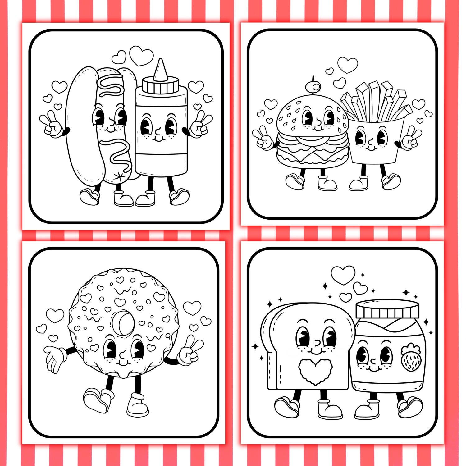 20 Retro Foodie Valentine's Day Coloring Pages | Adorable Food-themed ...