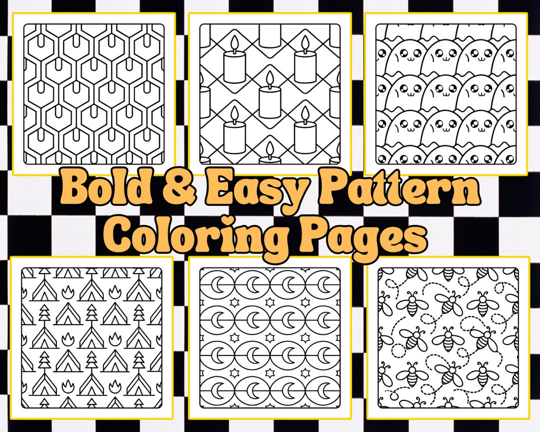 35 Bold & Easy Pattern Coloring Pages, Geometric and Aesthetic Designs ...