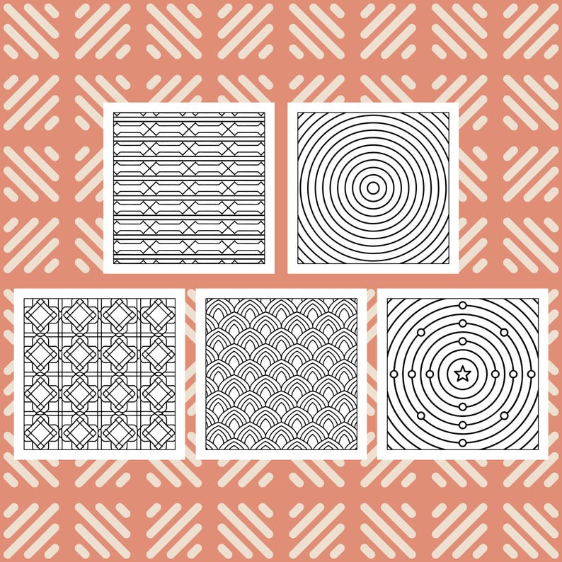 25 Bold & Easy Pattern Coloring Pages, Geometric and Abstract Coloring ...