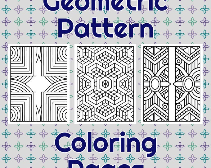 Set of 33 Printable Coloring Pages With Geometric Designs, Kids and ...