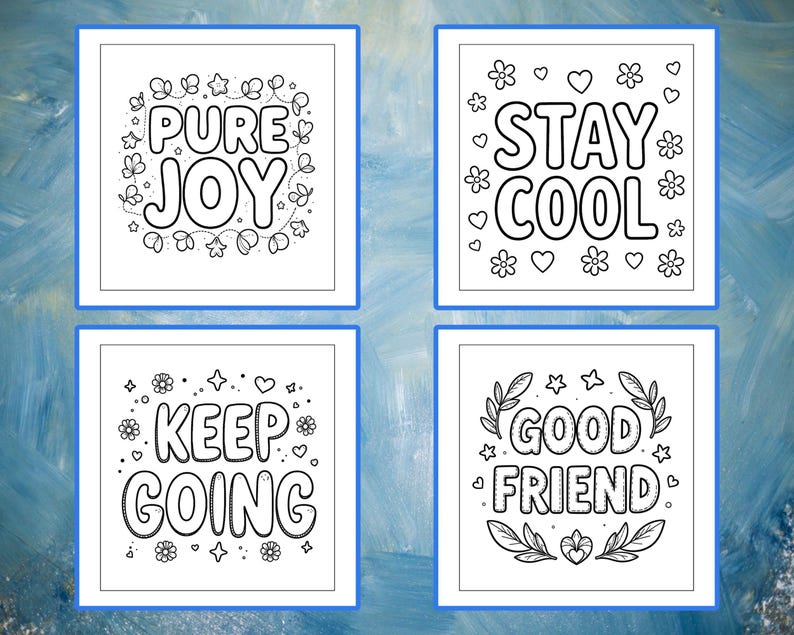 16 Inspiring Words Coloring Pages, Positive Affirmations, Mindfulness ...