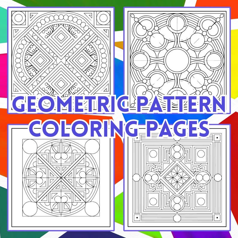 45 Geometric Pattern Coloring Pages, Mindful Art Therapy, Abstract ...