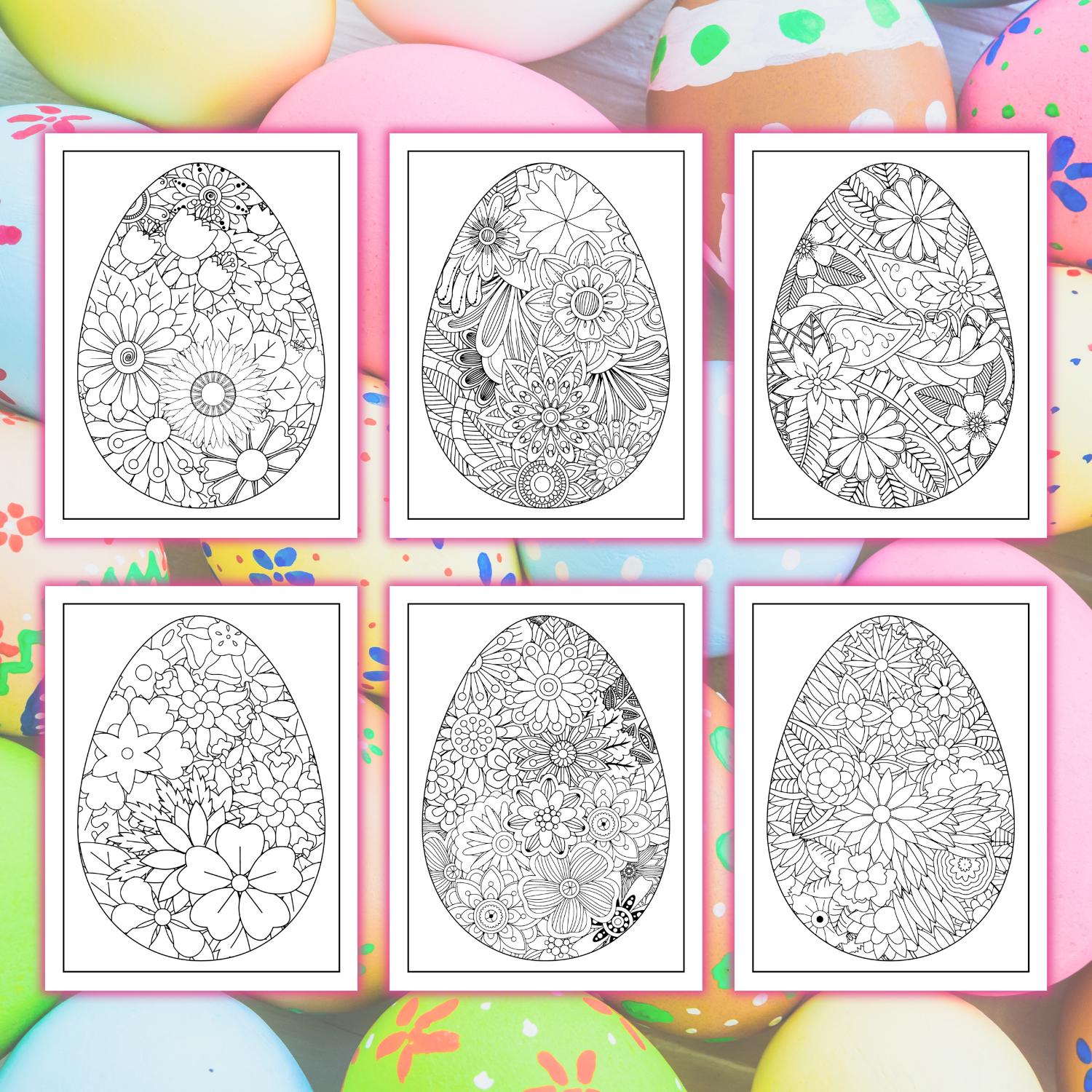 50 Mandala Easter Egg Coloring Pages: Floral Spring Art (digital ...