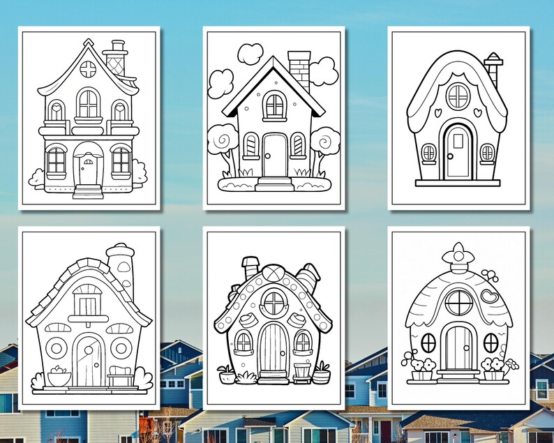 35 Cute Tiny House Coloring Pages, Whimsical Cottage Designs, Kids ...