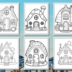 35 Cute Tiny House Coloring Pages, Whimsical Cottage Designs, Kids ...