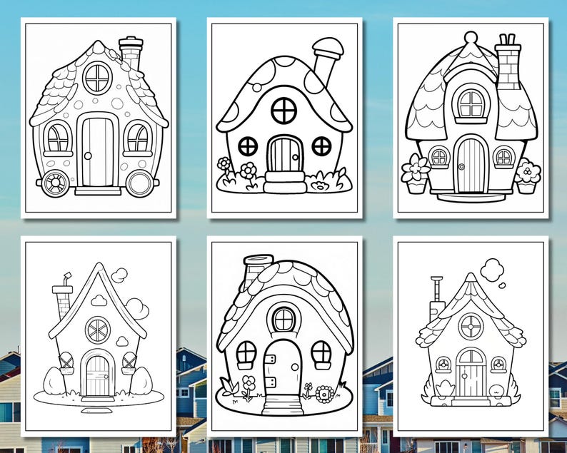 35 Cute Tiny House Coloring Pages, Whimsical Cottage Designs, Kids ...