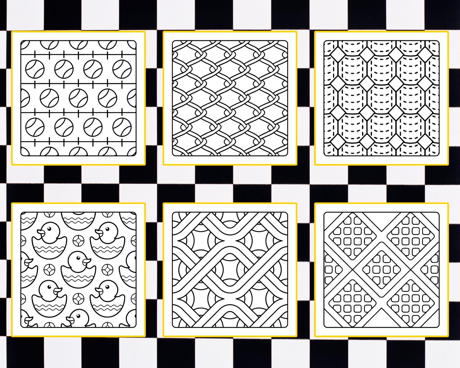 35 Bold & Easy Pattern Coloring Pages, Geometric and Aesthetic Designs ...
