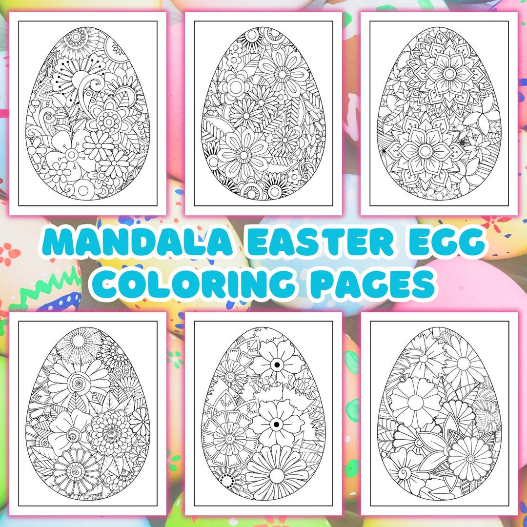 50 Mandala Easter Egg Coloring Pages, Fun Printable Designs for Kids ...