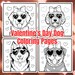 Valentine's Day Dog Coloring Pages: Heart-themed Puppy Designs (PDF) - Etsy