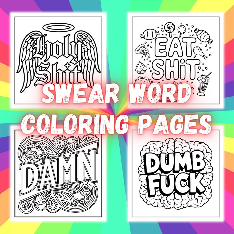 Swear Word Coloring Pages - Etsy