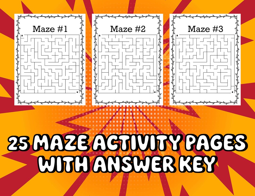 Printable Maze Activity Pages: Fun Brain Games for Kids & Adults ...